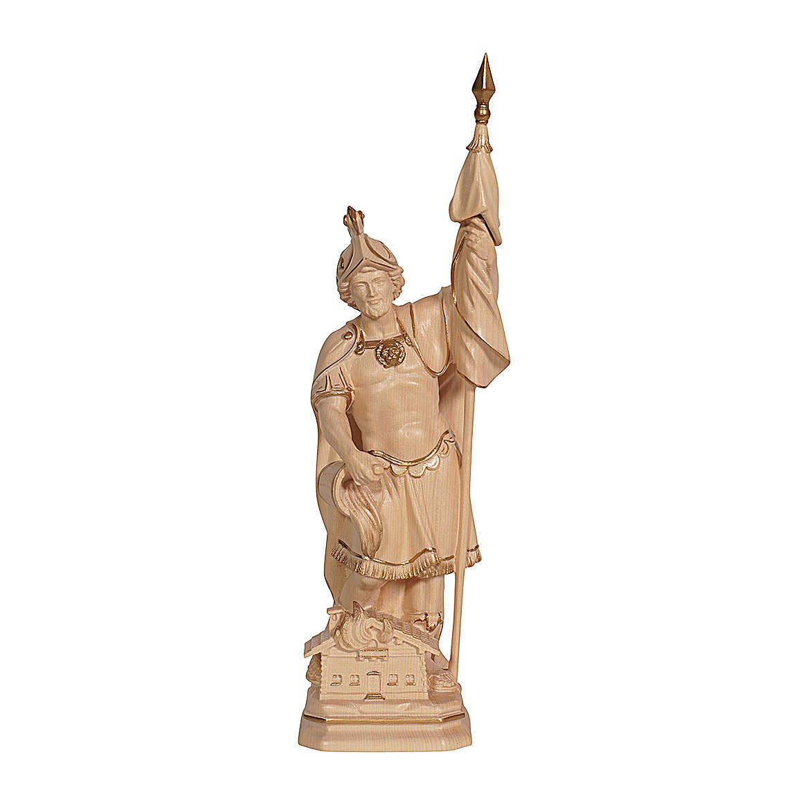 Estatua San Florian realista cera hilo oro | venta online en HOLYART