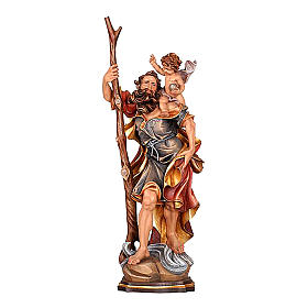 Estatua San Cristóbal madera coloreada | venta online en HOLYART