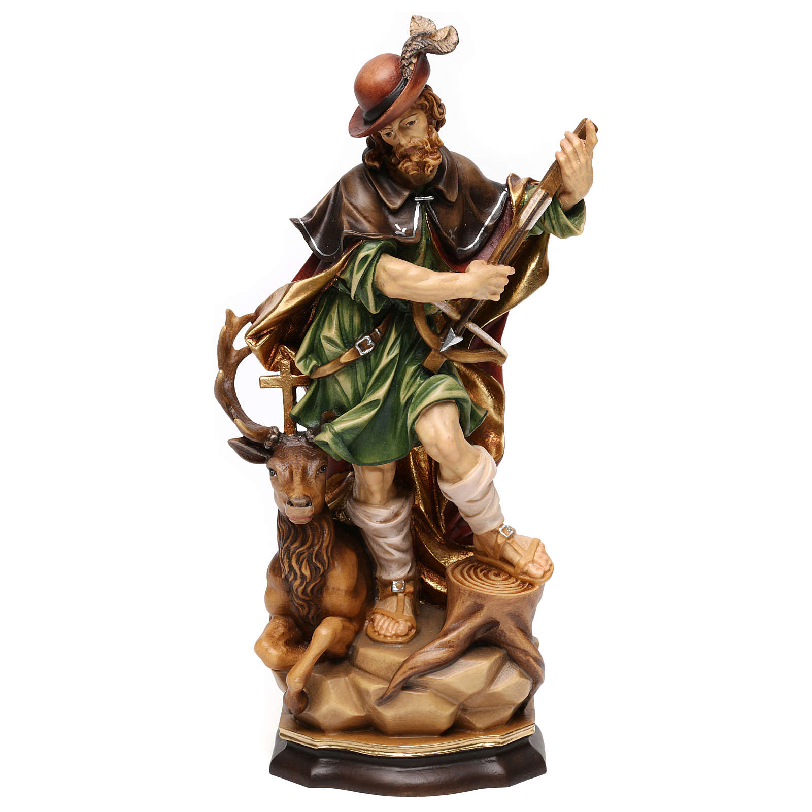 Saint Hubertus statue in painted wood, Val Gardena | online sales on ...