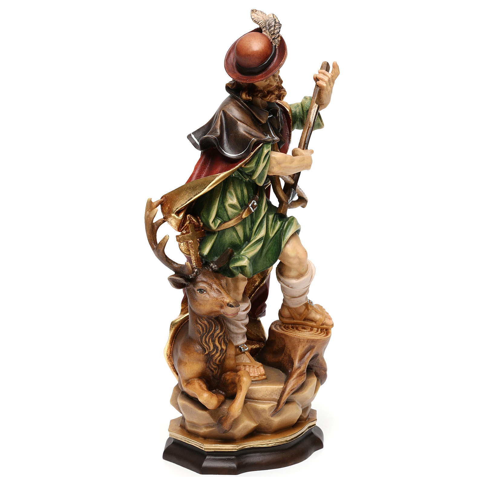 Saint Hubertus painted wood statue, Val Gardena | online sales on ...