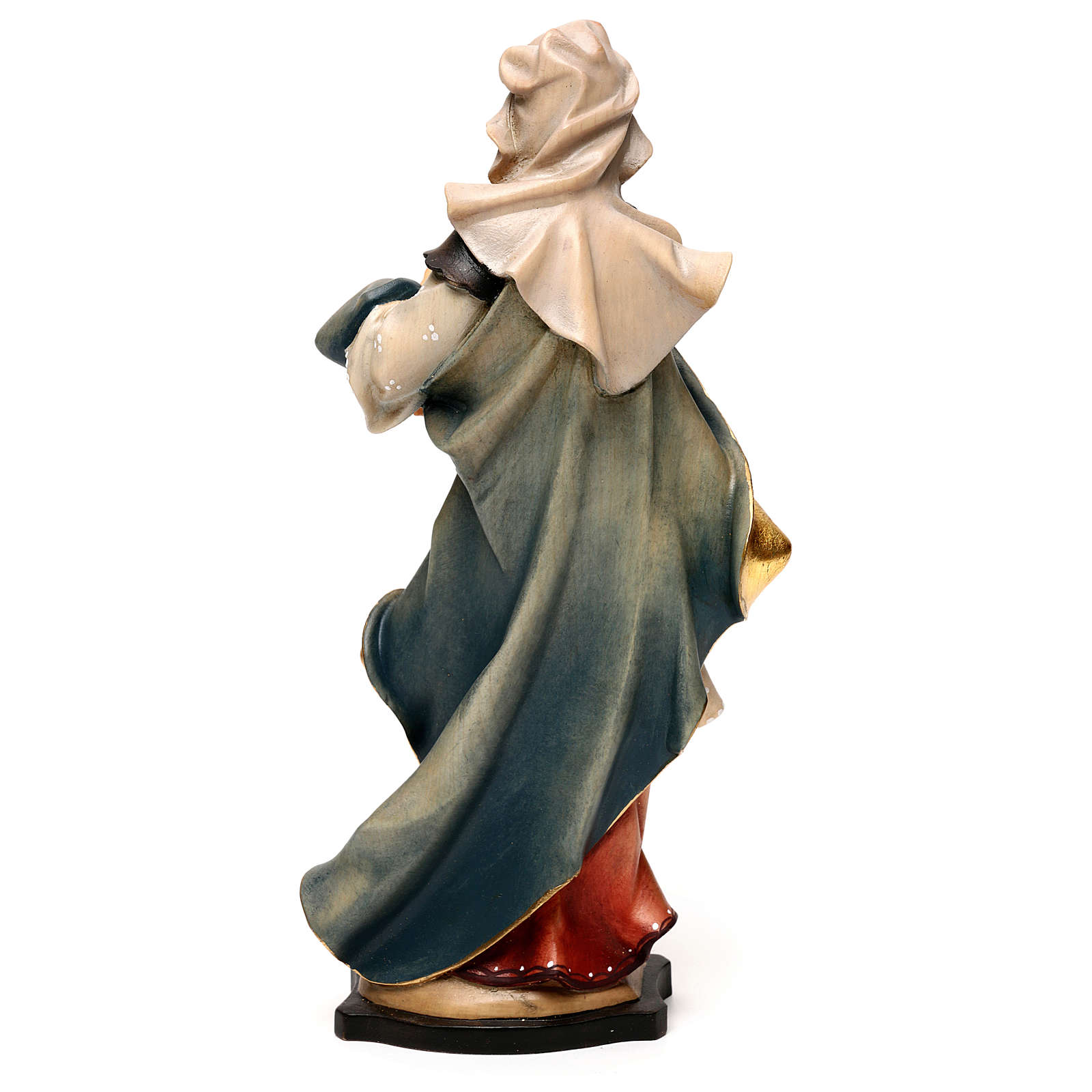 Saint Dorothy Statue with rose wood painted Val Gardena | online sales ...