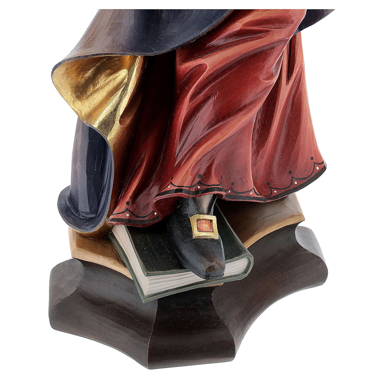 Saint Silvia Statue with Lilies wood painted Val Gardena | online sales ...