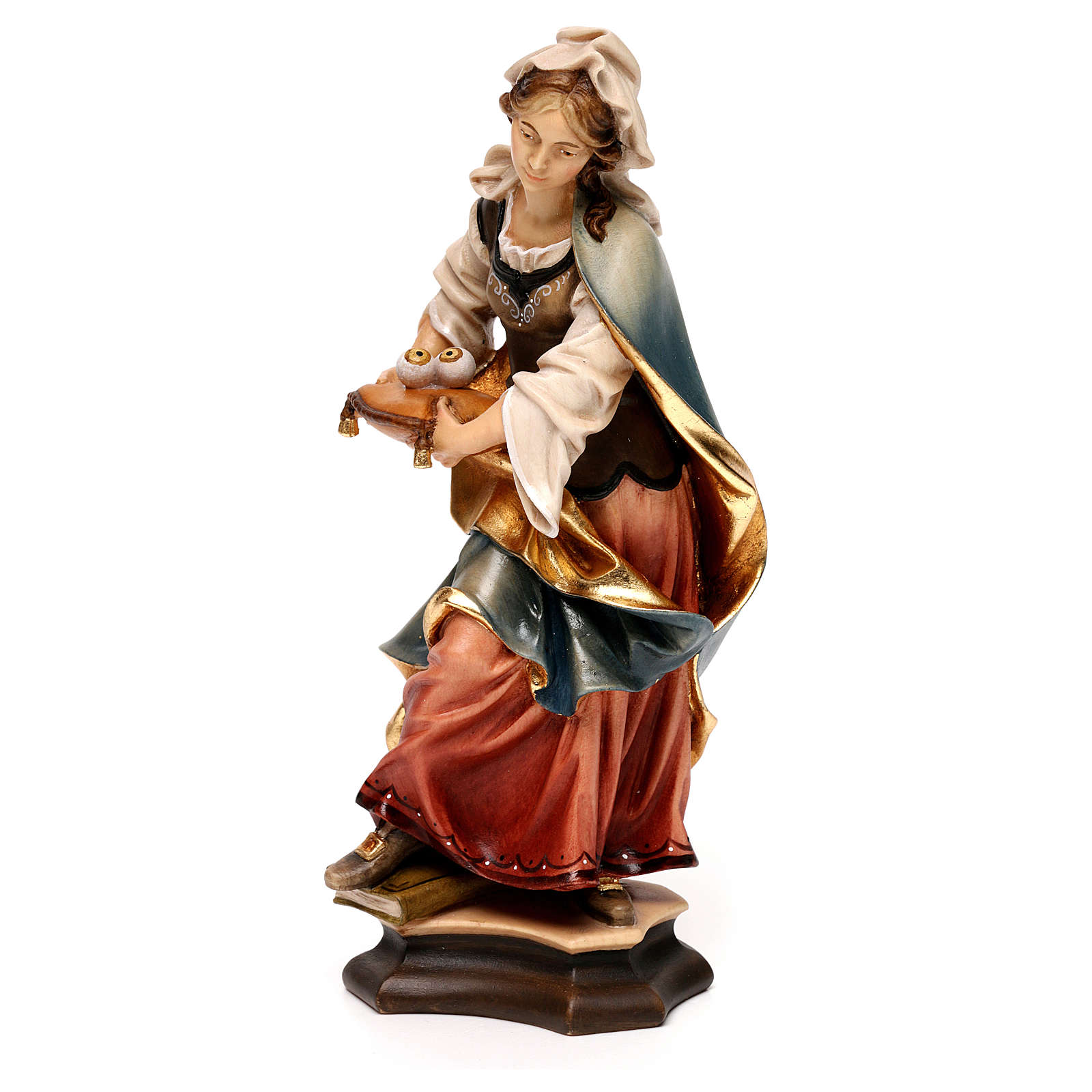 Statue Hl. Lucia mit Augen bemalten Grödnertal Holz | Online Verfauf ...
