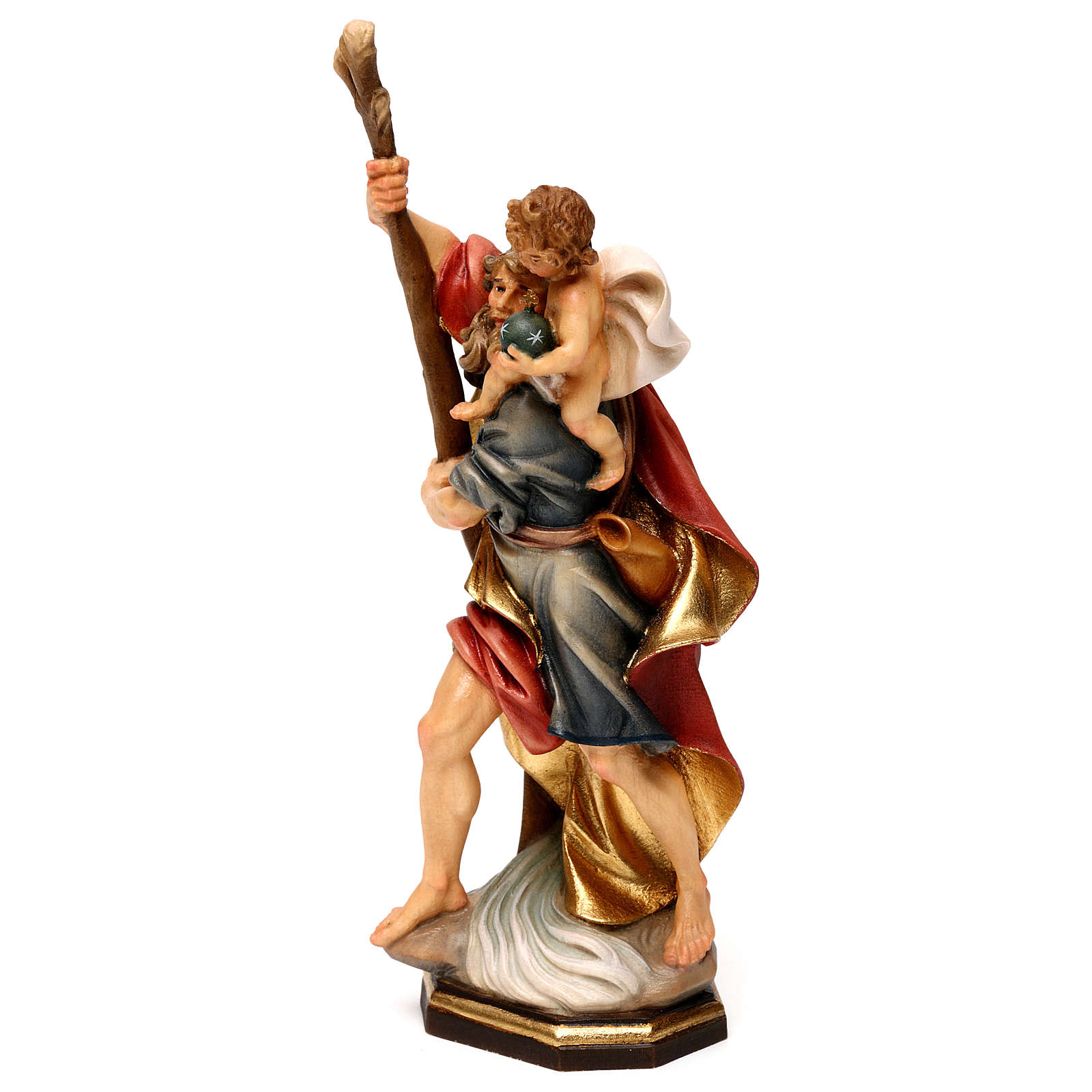 St. Christopher statue with child, in Valgardena wood | online sales on ...