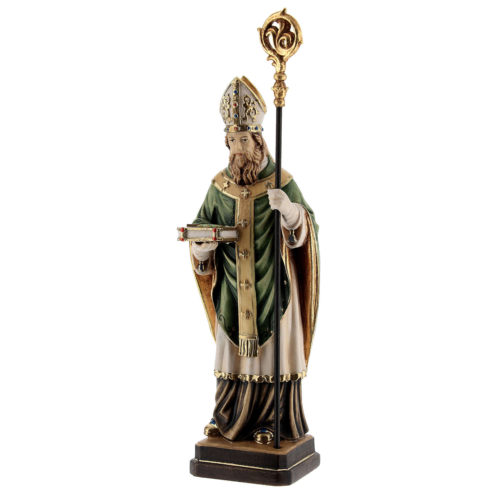 Statue aus Holz Heiliger Patrick mit Stock farbig, | Online Verfauf auf ...