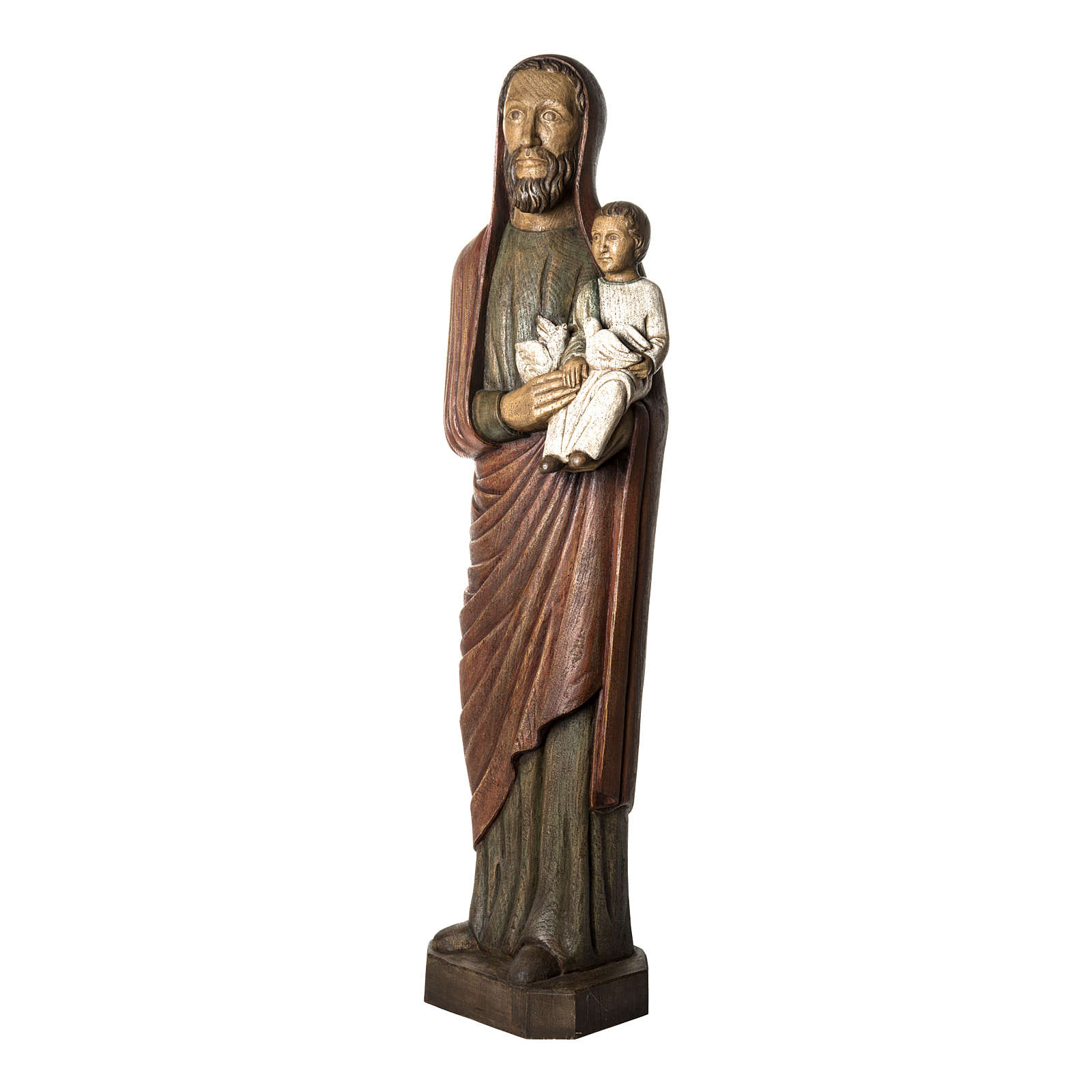 Heiliger Josef mit Kind und Taube 123cm Holz | Online Verfauf auf HOLYART