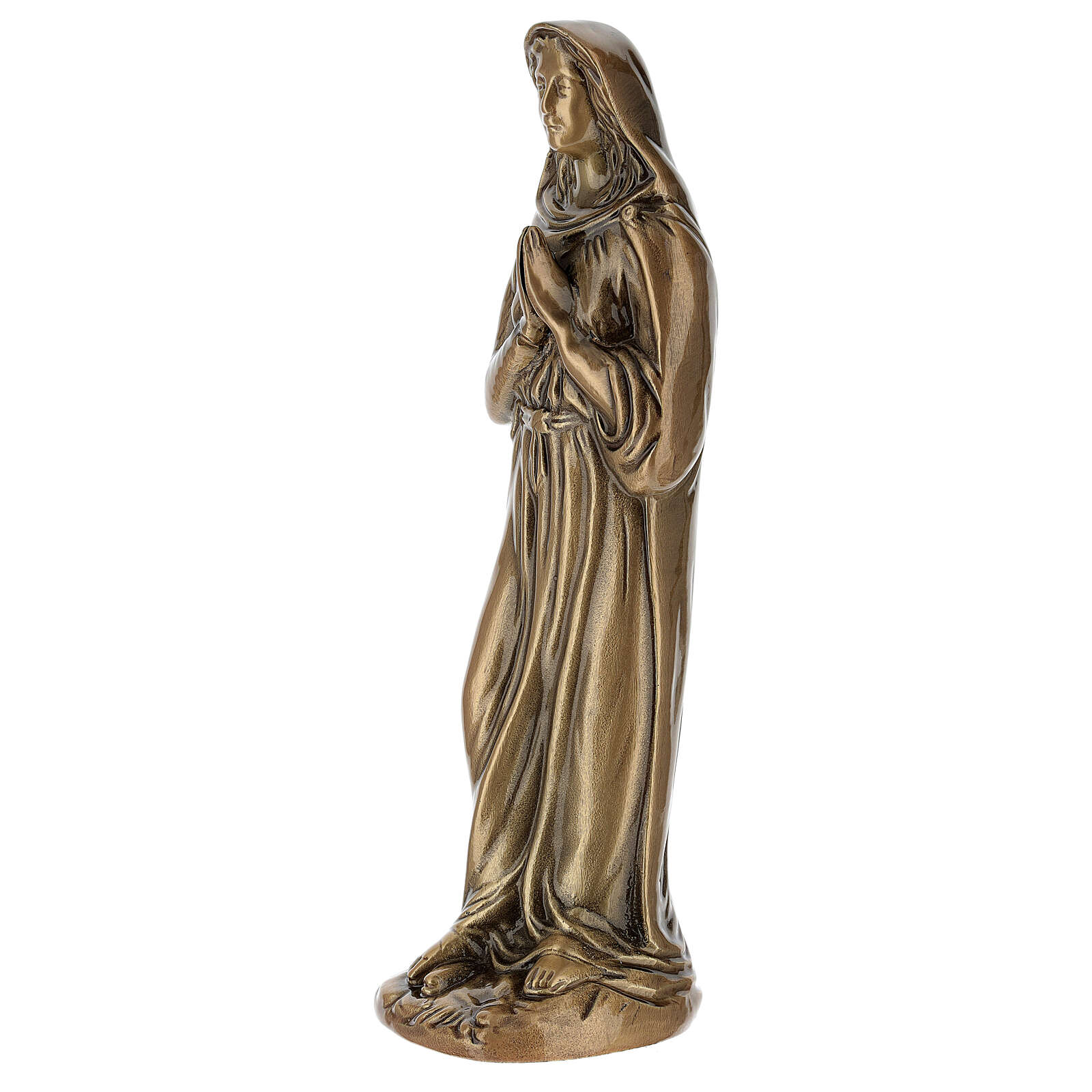 Mary Praying Bronze Statue 30 cm for OUTDOORS | online sales on HOLYART.com
