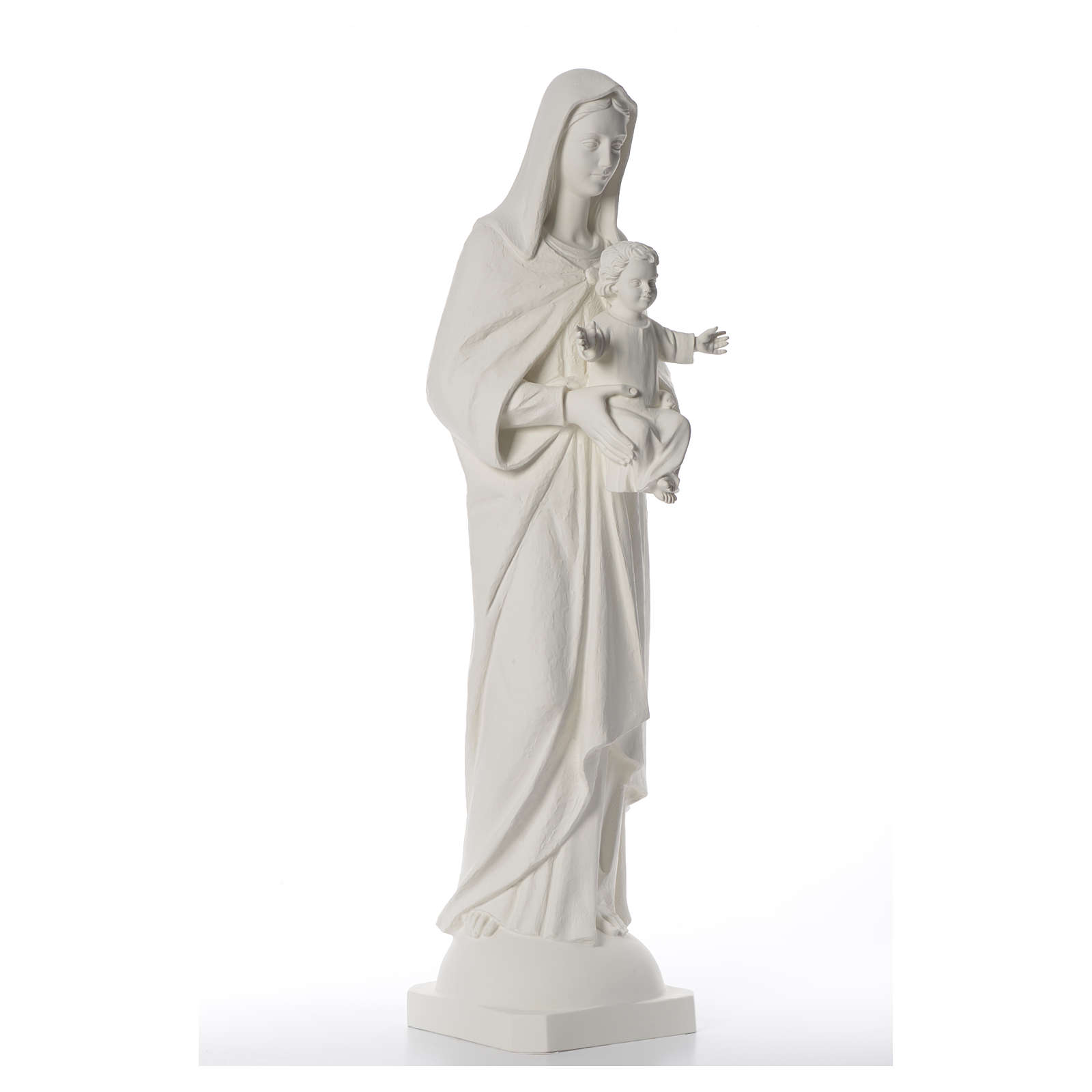 Virgin Mary with baby 110 cm statue in fiberglass, white | online sales ...