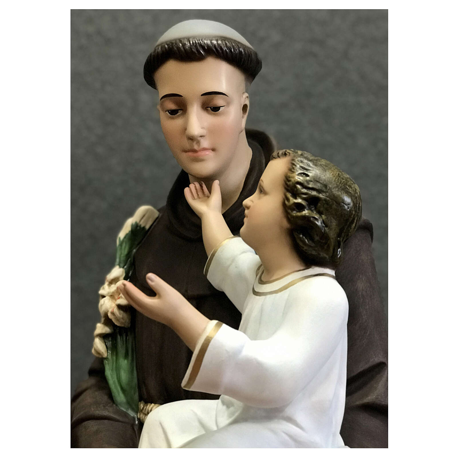 Statue of Saint Anthony, golden rope, 85 cm, painted | online sales on ...