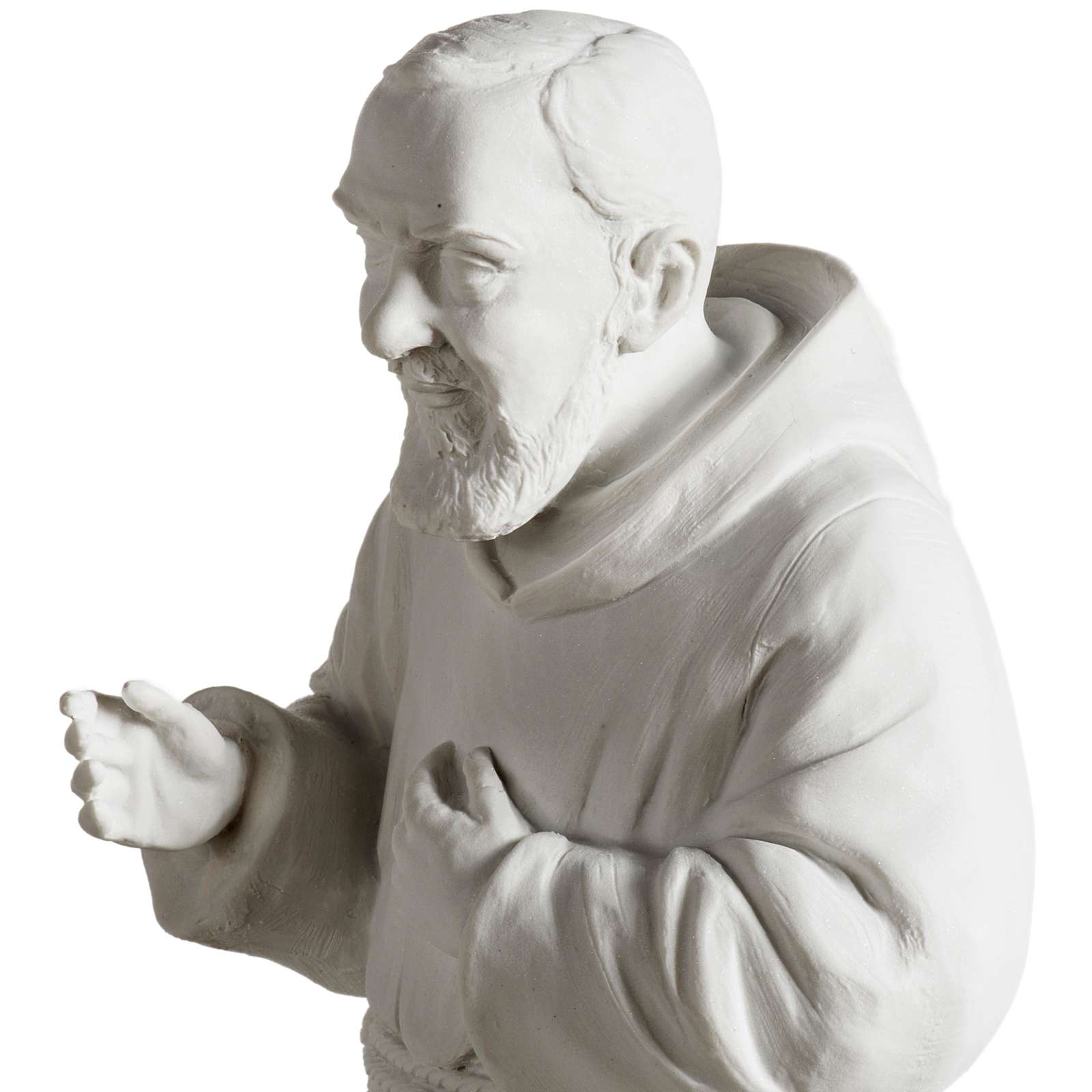 Statue Pater Pio 40 cm Kunstmarmor Weiß | Online Verfauf auf HOLYART
