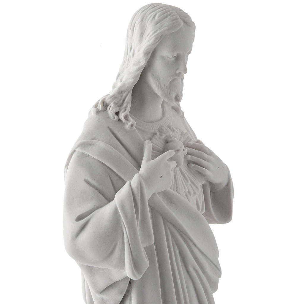 Statue Marmorguss Heiliges Herz Jesu 50 cm | Online Verfauf auf HOLYART
