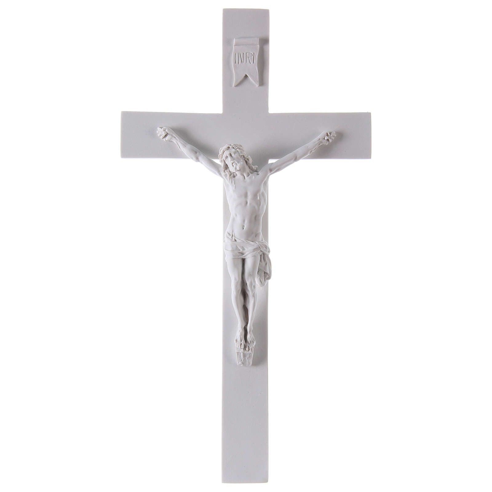Crucifix in white composite marble 19.5 inc | online sales on HOLYART.com