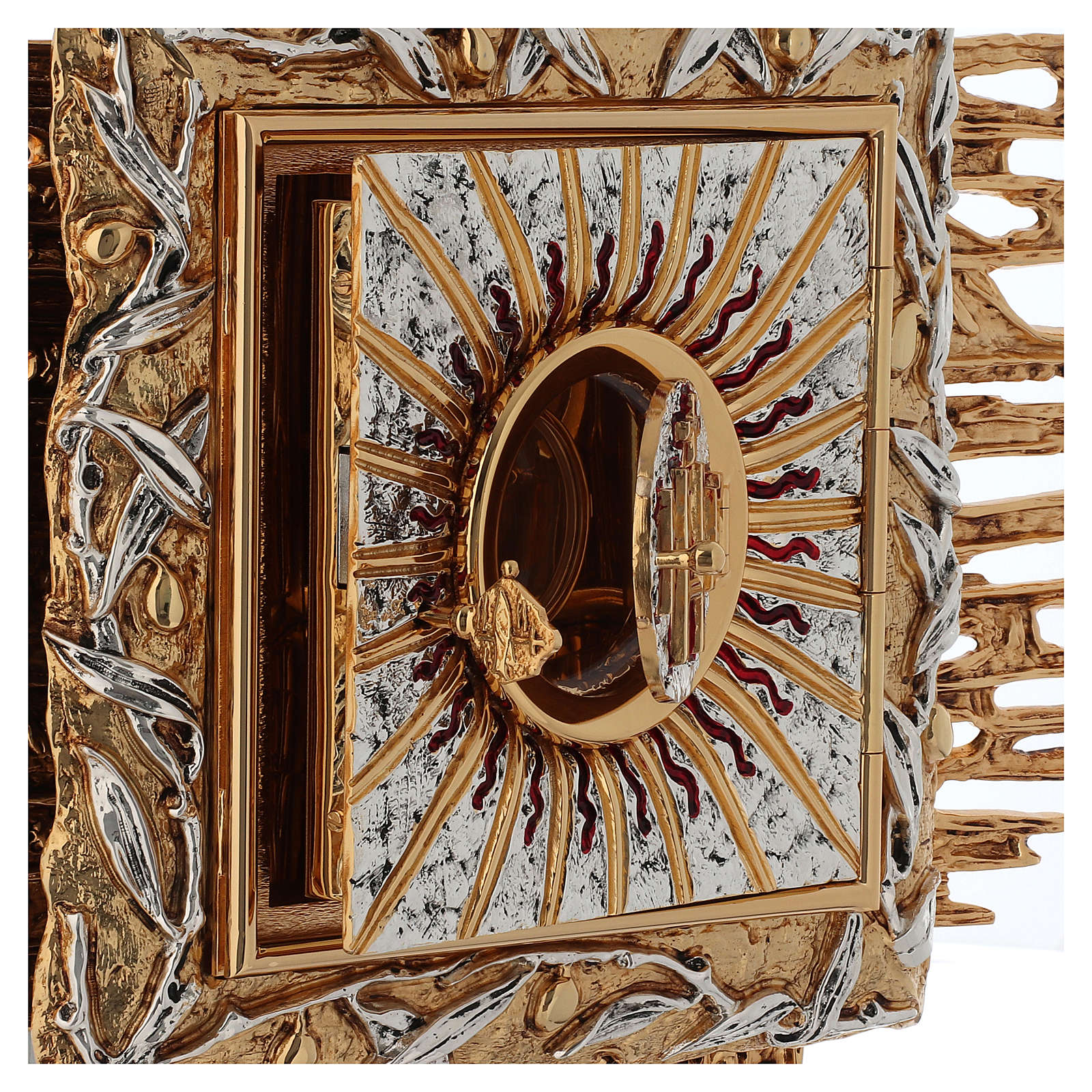 Wall tabernacle bicolor brass, JHS symbol | online sales on HOLYART.co.uk