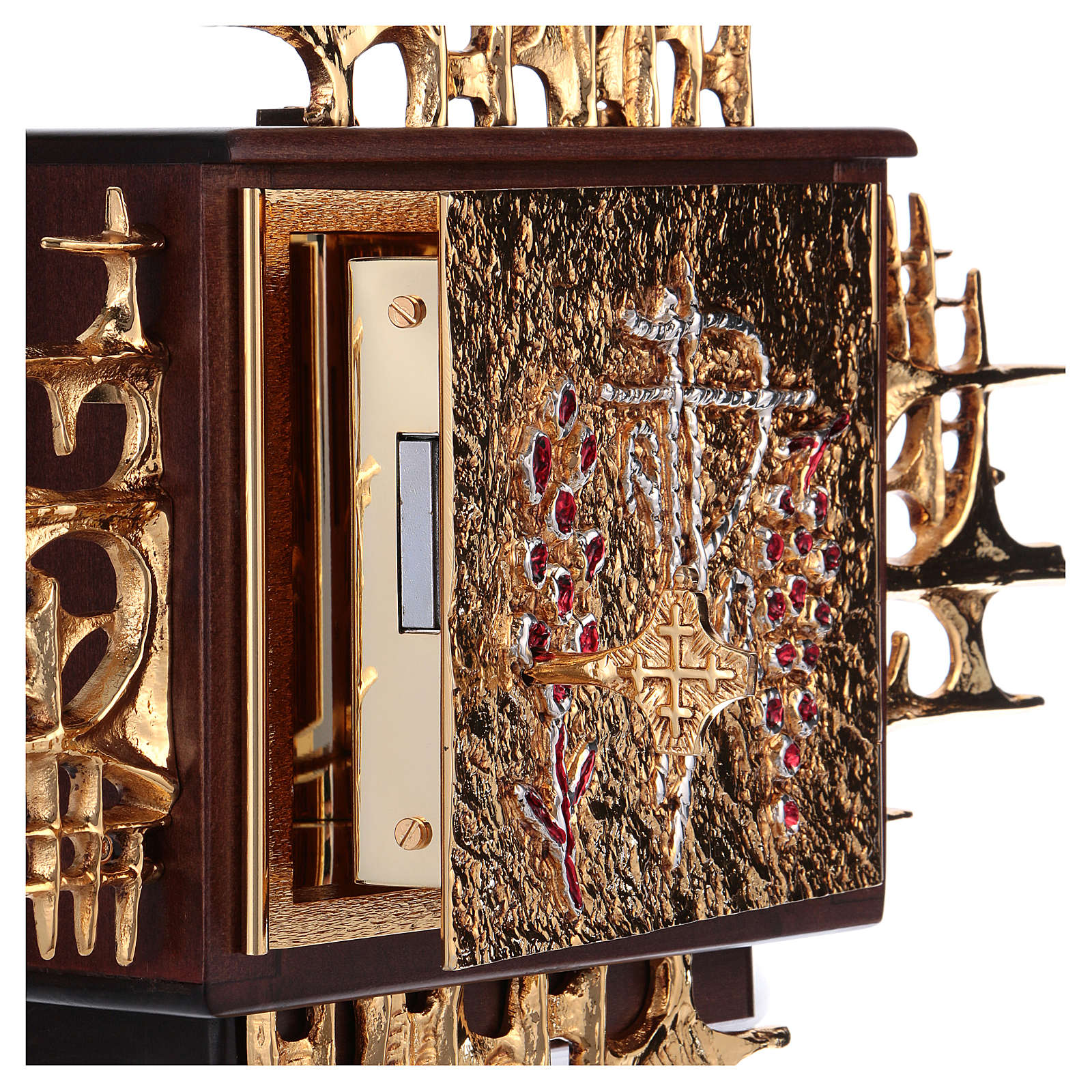 Wall tabernacle, wood & gold/silver-plated brass door | online sales on ...