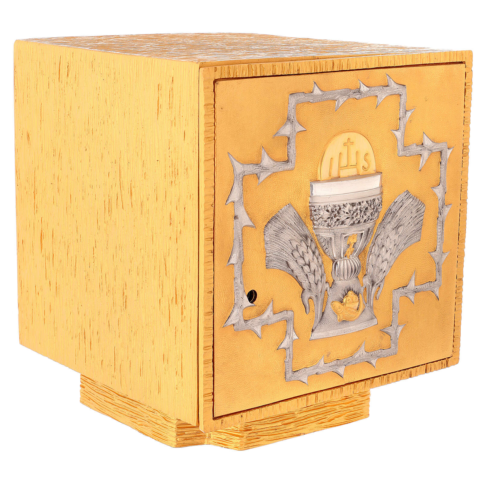 Altar tabernacle of casted brass, IHS gold plated decoration | online ...