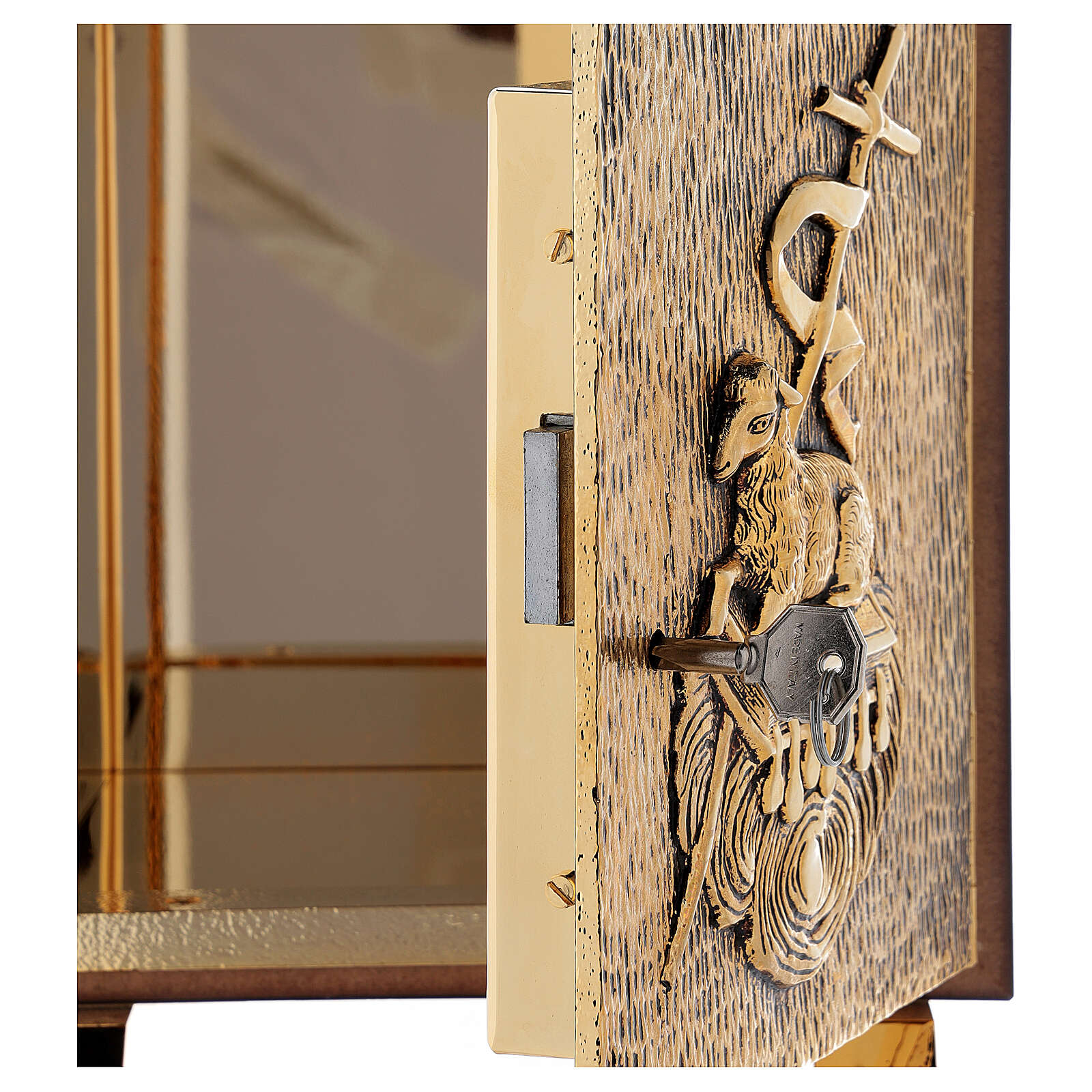 Wood tabernacle with red marble finish, casted brass | online sales on ...