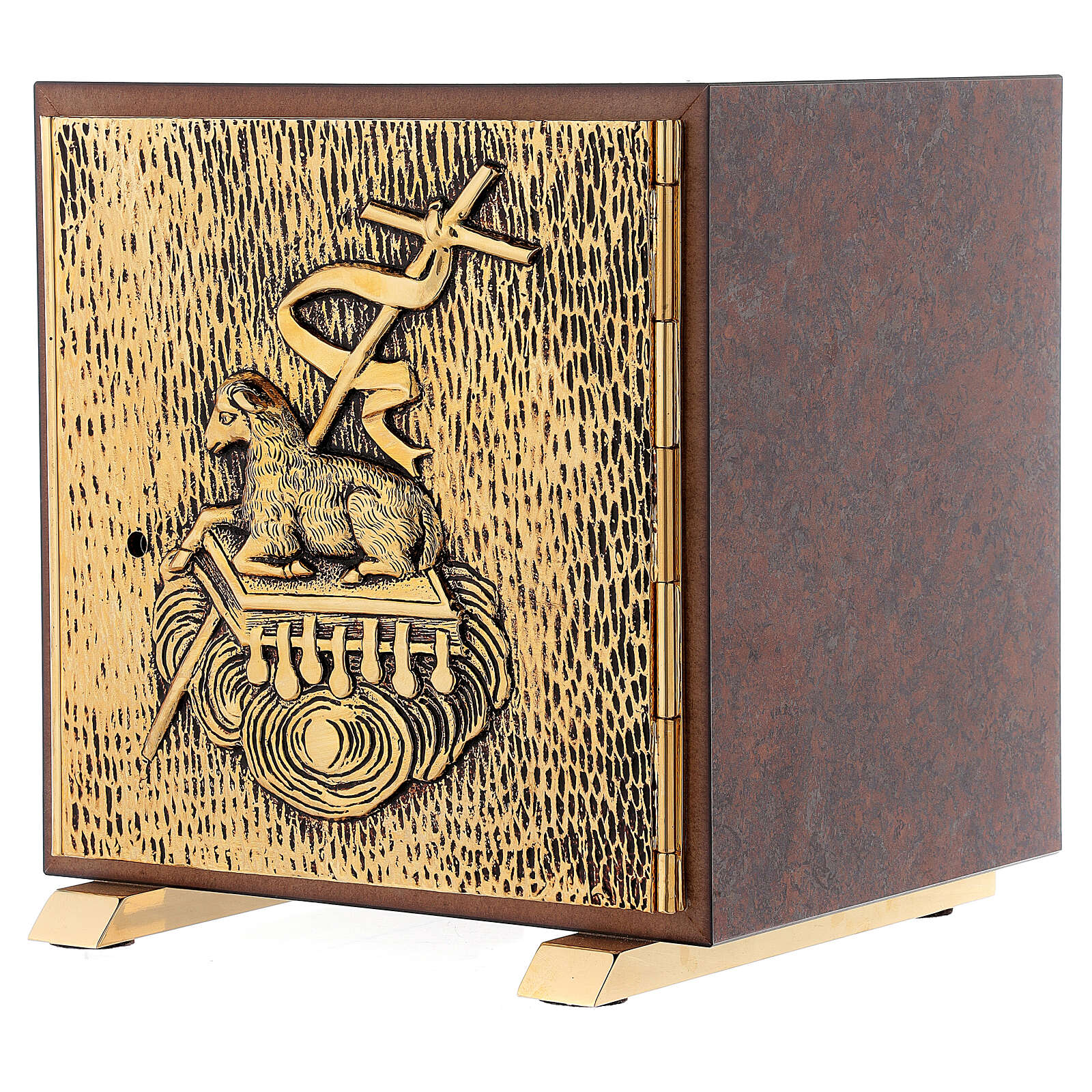 Wood tabernacle with red marble finish, casted brass | online sales on ...