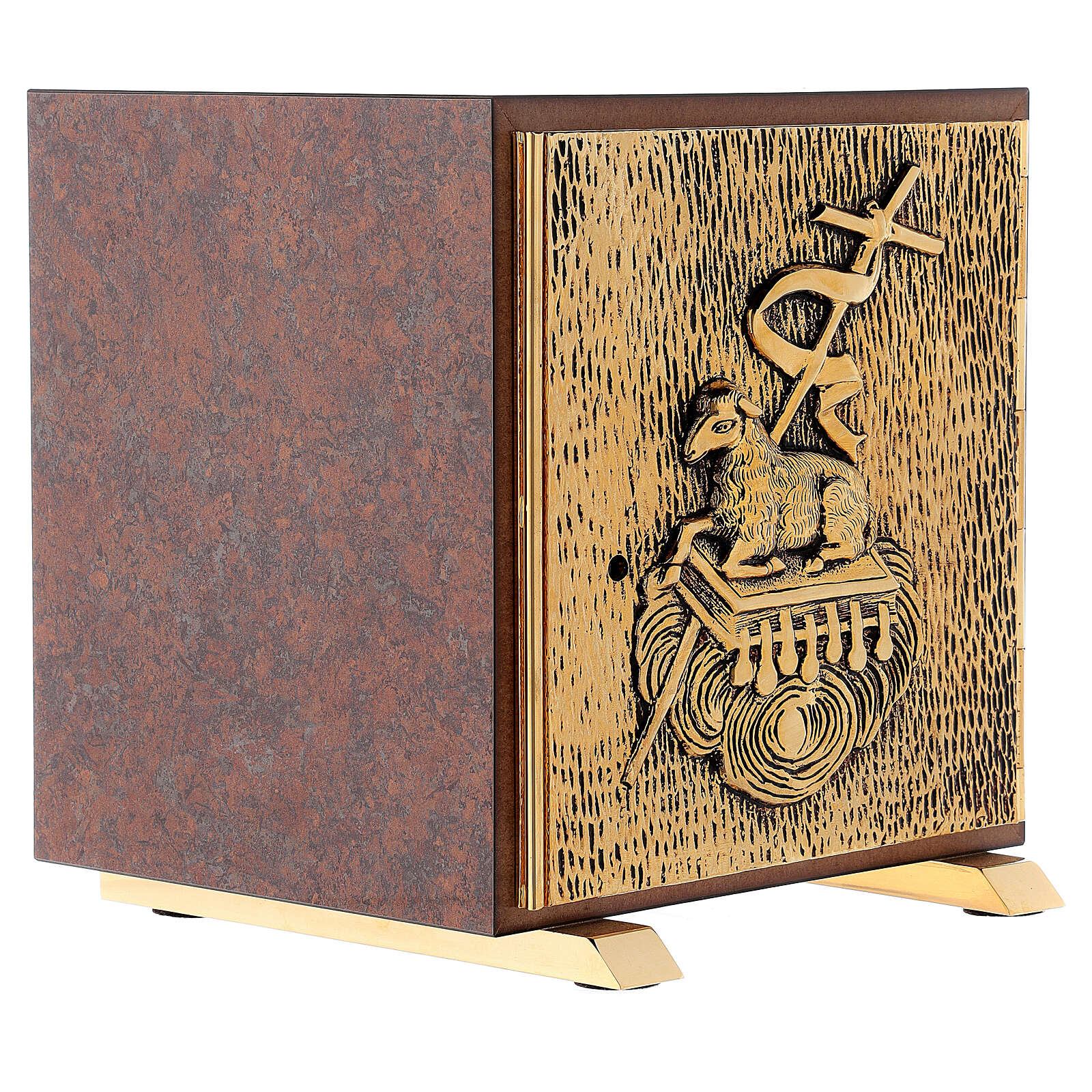 Wood tabernacle with red marble finish, casted brass | online sales on ...