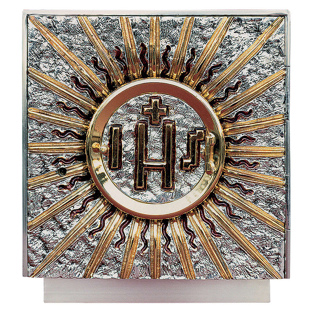 Altar tabernacle bicolor brass, squared | online sales on HOLYART.co.uk