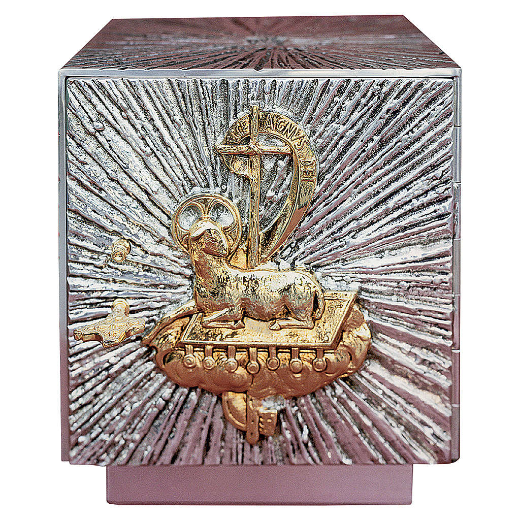 Altar tabernacle silver-plated brass, golden Agnus Dei | online sales ...