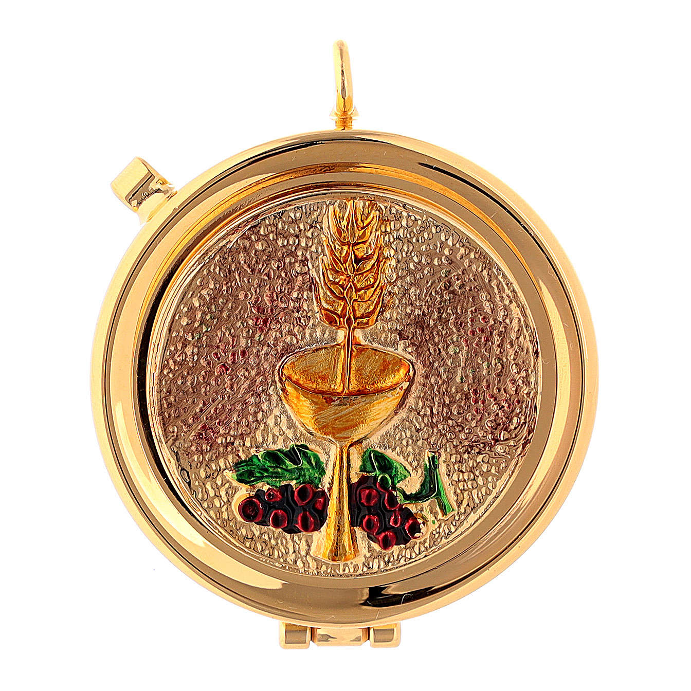 Custode hosties calice et raisin laiton doré 24k | vente en ligne sur ...