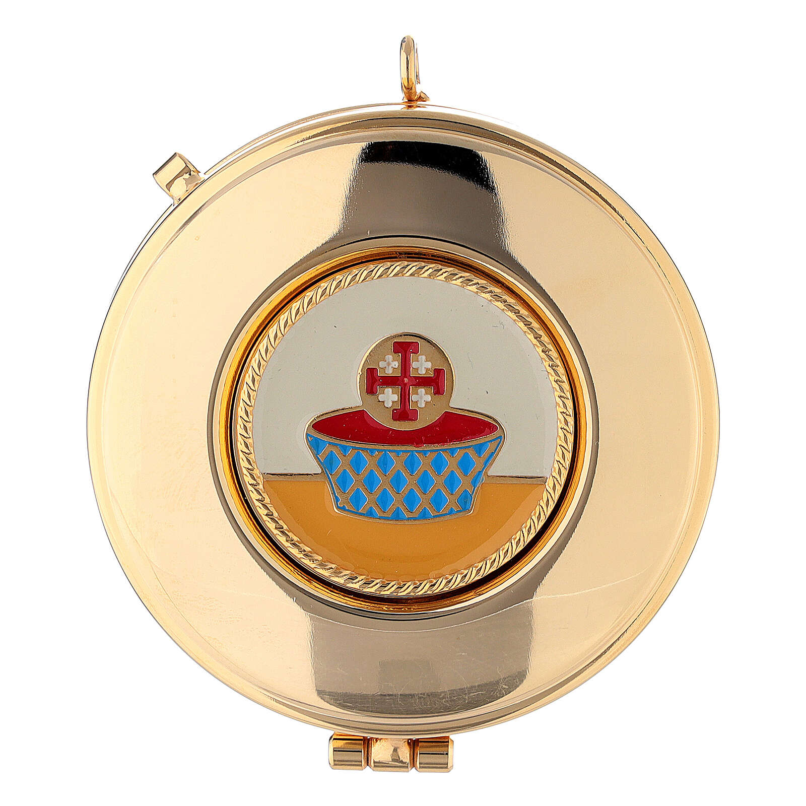 Red real leather burse with rope corde and pyx of 7,5 cm | online sales ...