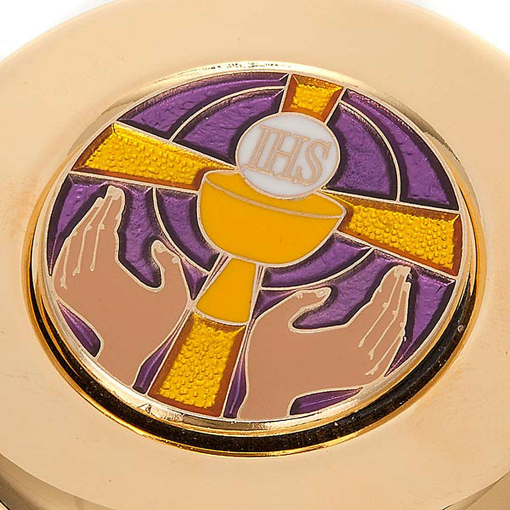 Pyx for big hosts with enameled IHS symbol | online sales on HOLYART.co.uk