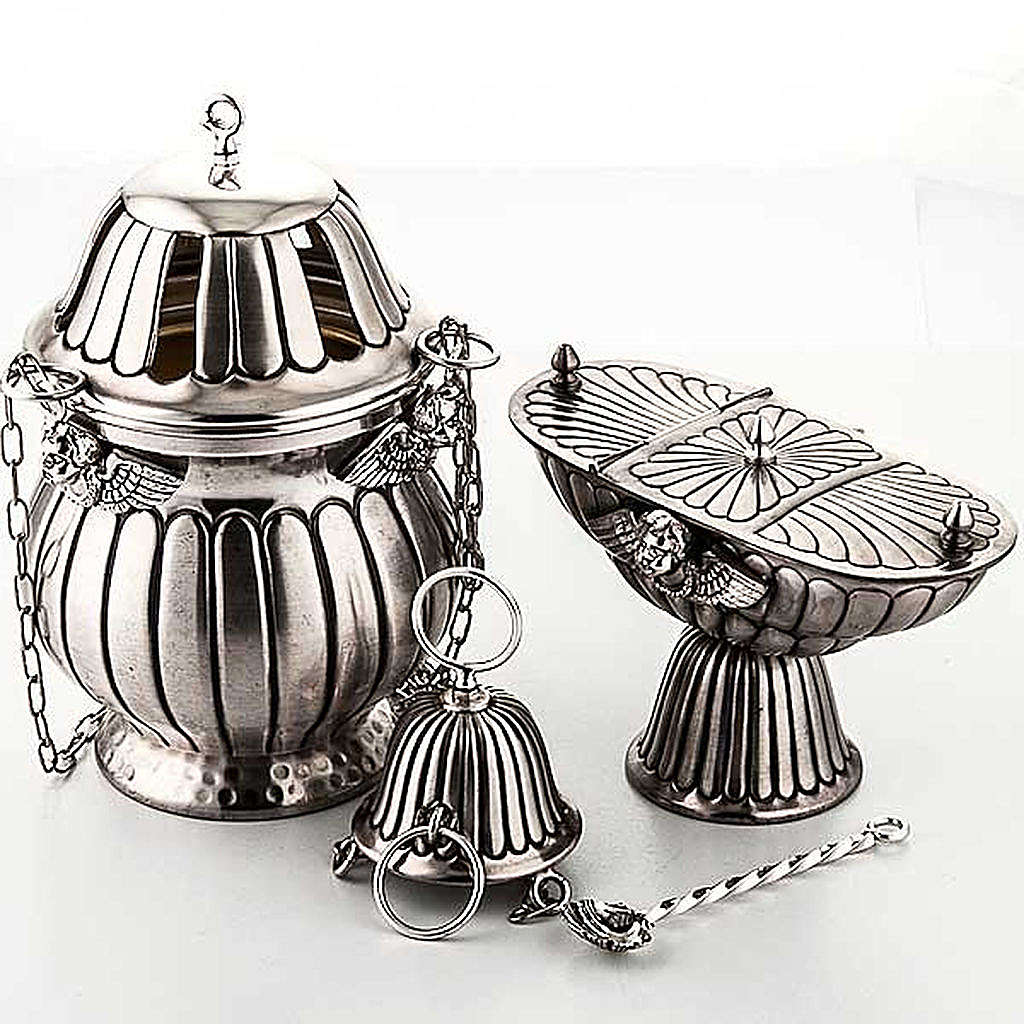 Thurible and boat decorated and chiseled | online sales on HOLYART.co.uk