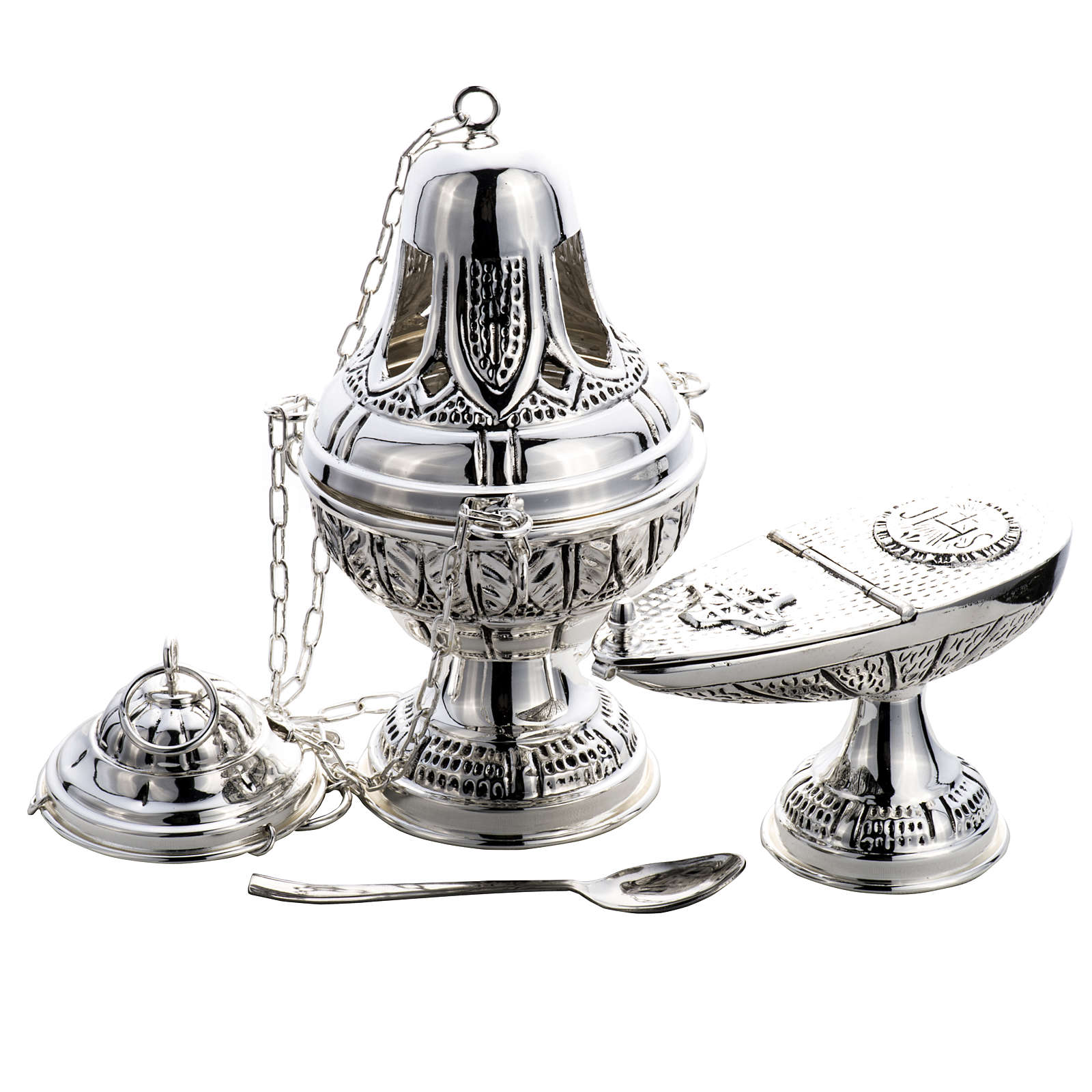 Thurible with oval boat in chiselled cast brass | online sales on ...