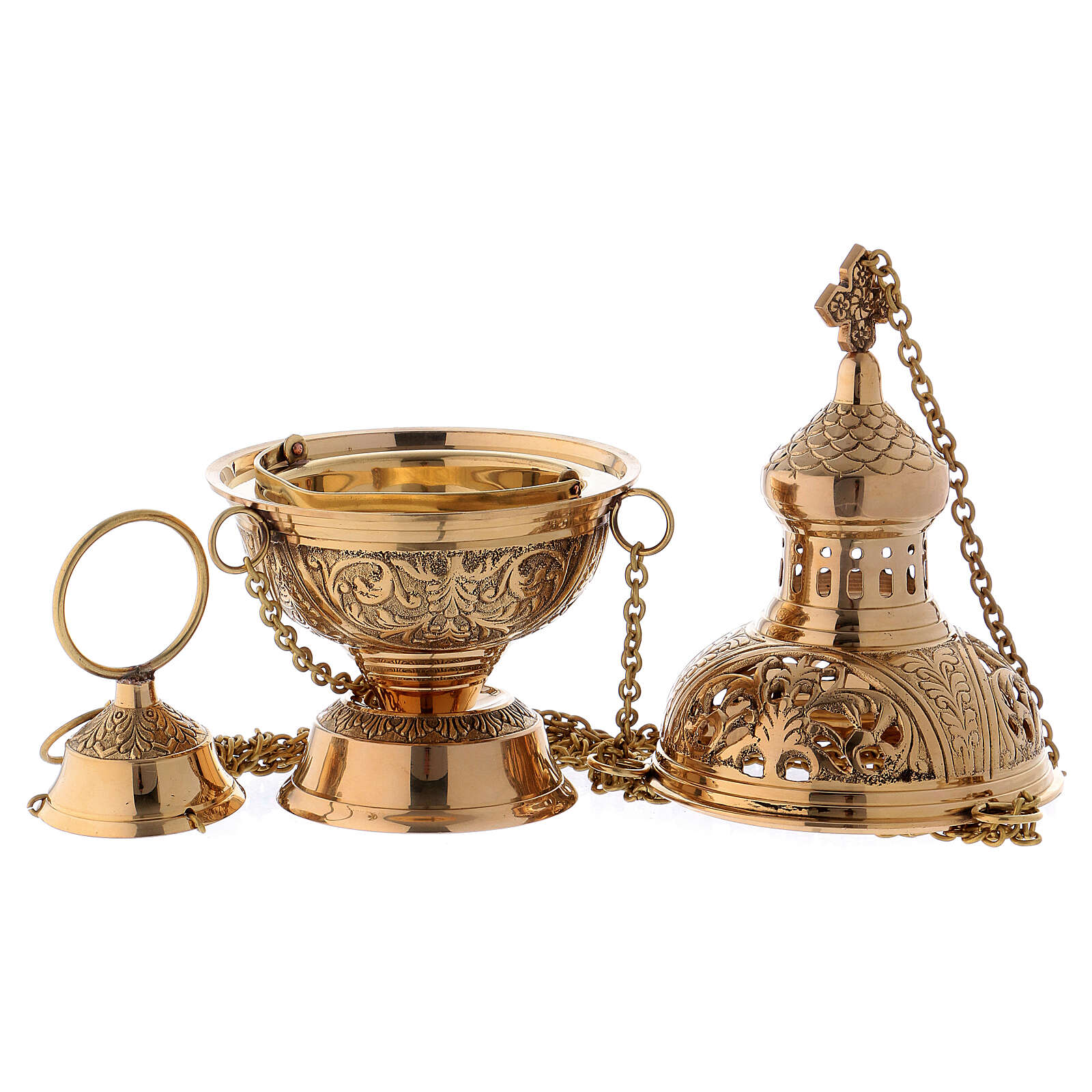 Gold plated brass thurible h 11 in | online sales on HOLYART.com