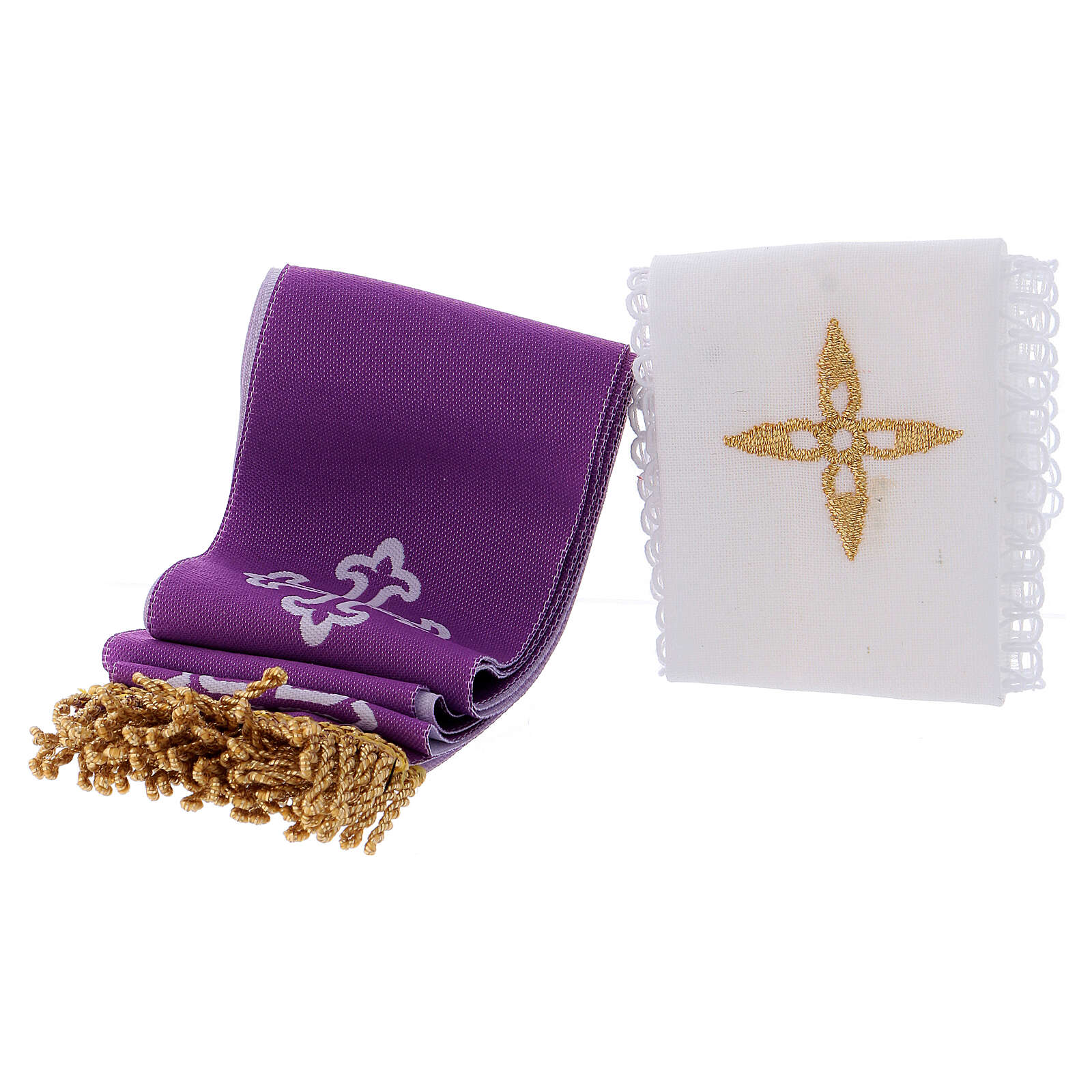 Black leather and satin pyx burse with accessories | online sales on ...