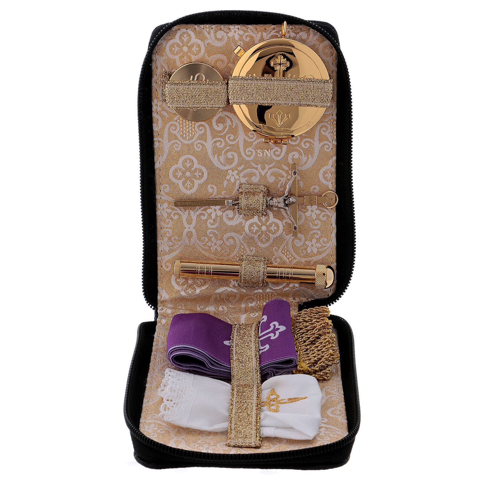 Pyx burse of leather and satin with accessory | online sales on HOLYART.com