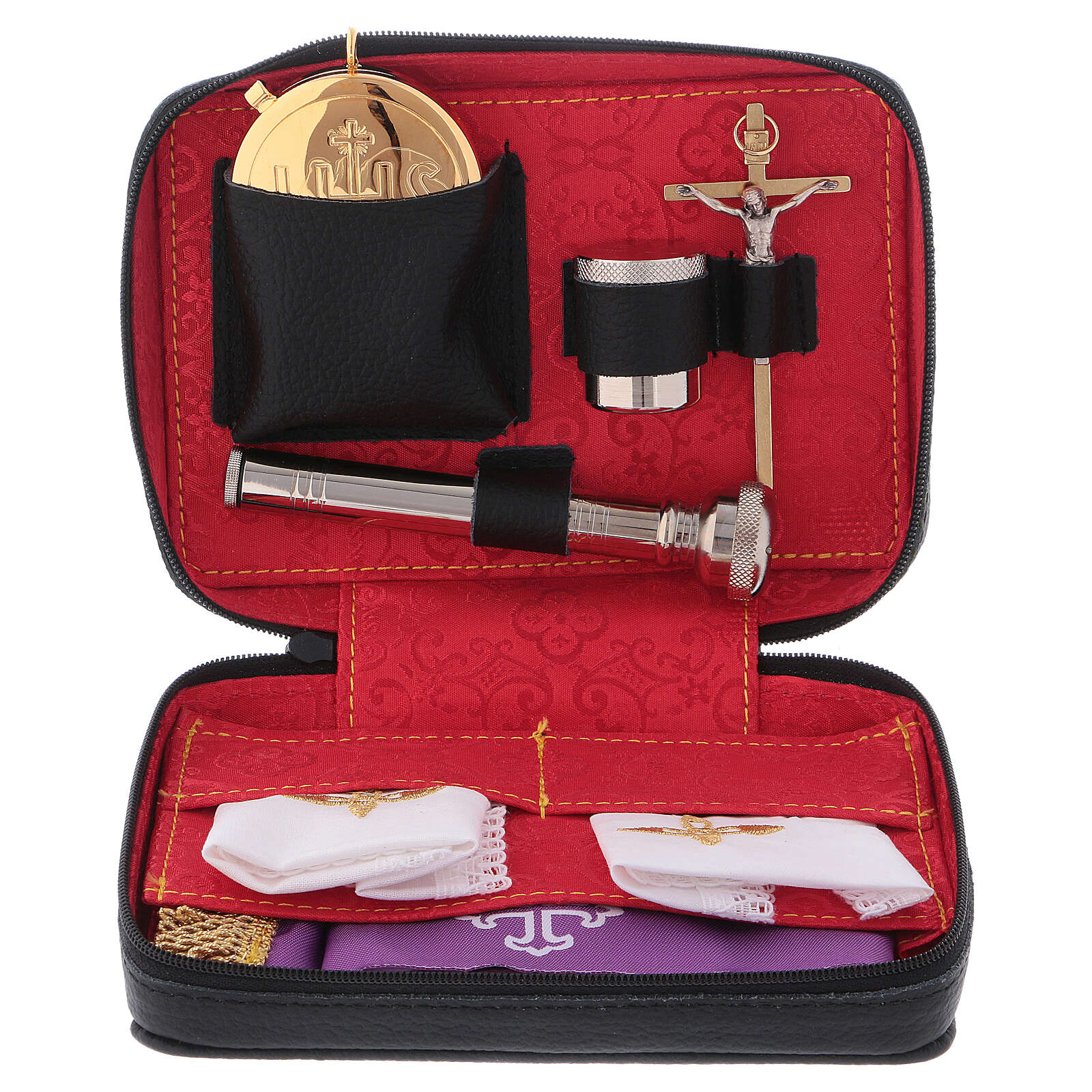 Leather pyx burse with red satin lining | online sales on HOLYART.com