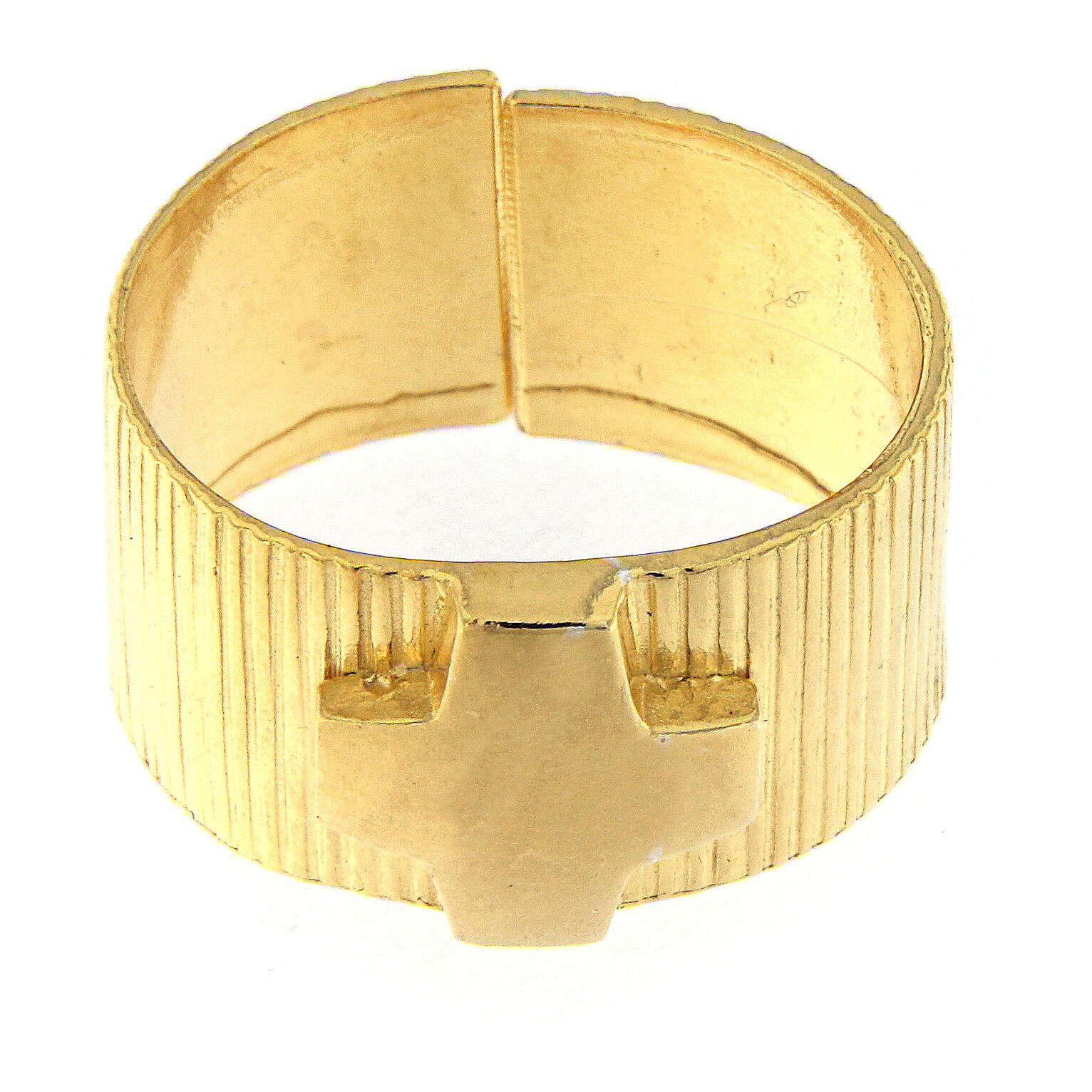 Ecclesiastical Ring in gold plated silver 925, cross decoration ...