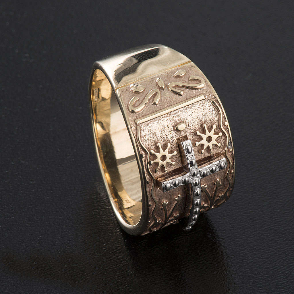 Bishop's ring in 9kt pink gold | online sales on HOLYART.co.uk