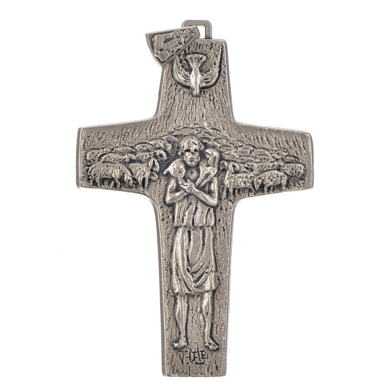 Pectoral cross Pope Francis 11x7cm in metal | online sales on HOLYART.com