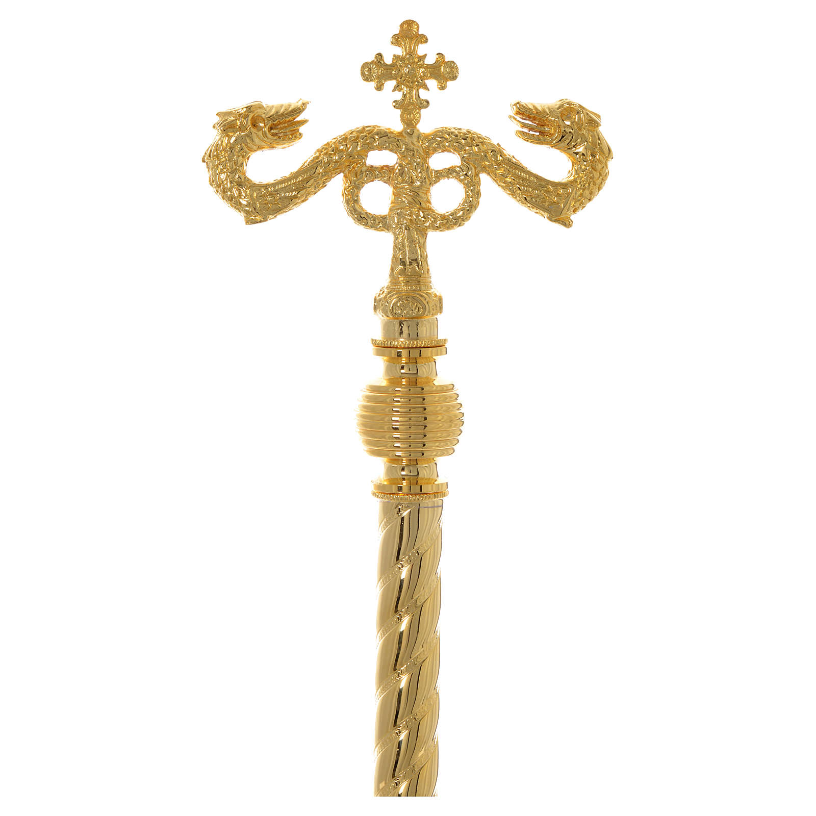 Pastoral staff in gold-plated brass with case | online sales on HOLYART.com