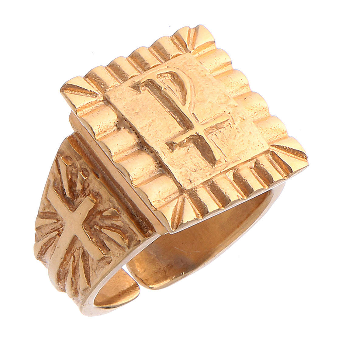 Anello episcopale Cristo argento 925 dorato | vendita online su HOLYART