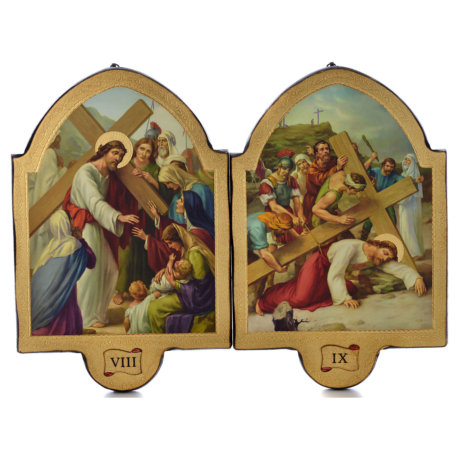 Way of the cross with 15 stations print on wood 50x35cm | online sales ...